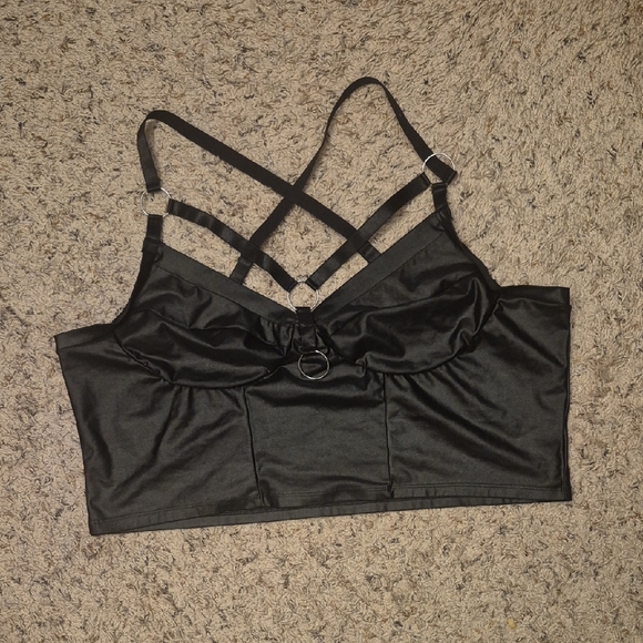 SHEIN | Tops | Shein Black Ring Detail Top | Poshmark